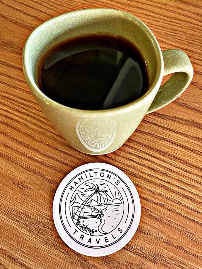 Coffee served in a mug substantial enough to warm your hands through a Toledo winter – no foam art needed.