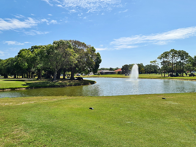 Golf courses where water hazards double as wildlife sanctuaries. That fountain isn't just pretty—it's distracting you from your slice.