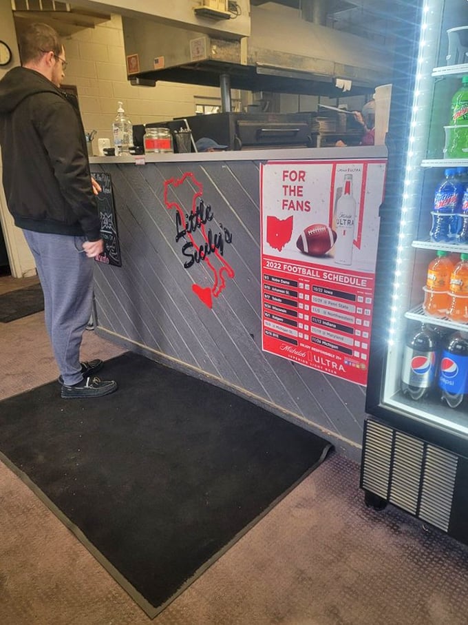The counter where dreams come true—or at least where pizza dreams are born. That Ohio State football schedule proves we're firmly in Buckeye territory.