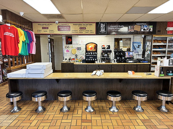 The counter with its classic diner stools – where decisions are made that will impact your happiness for at least the next 20 minutes.
