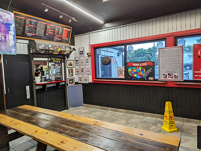 The ordering counter: where dreams are spoken aloud and transformed into meat-based reality within minutes.
