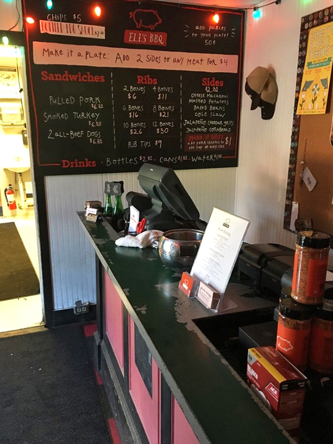 Where the magic happens – a simple counter where barbecue dreams come true, one order at a time.