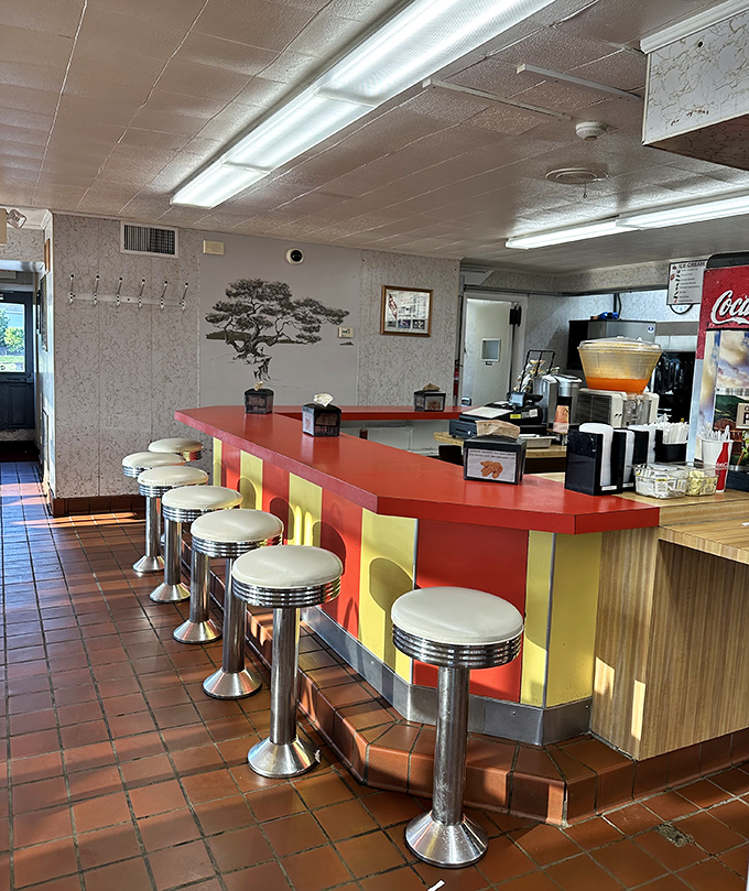 The counter at Speck's—where dreams are ordered, magic happens behind the scenes, and hungry patrons perch with anticipation on those gleaming diner stools.