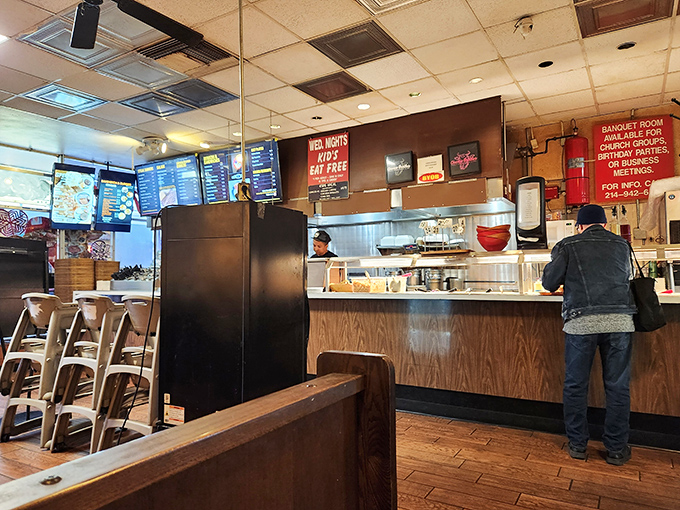 The ordering counter—that magical portal where your steak dreams begin their journey to delicious reality.