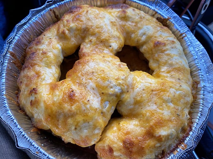 The crab pretzel: because regular pretzels are fine, but adding crab makes everything better, like bacon but from the sea.