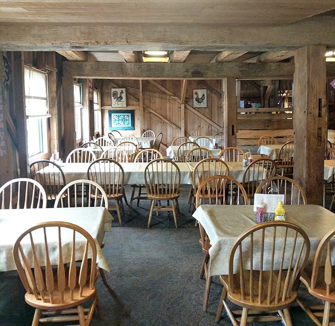 Quilts on the walls and warmth in the air – dining here feels like Sunday dinner at your favorite aunt's.