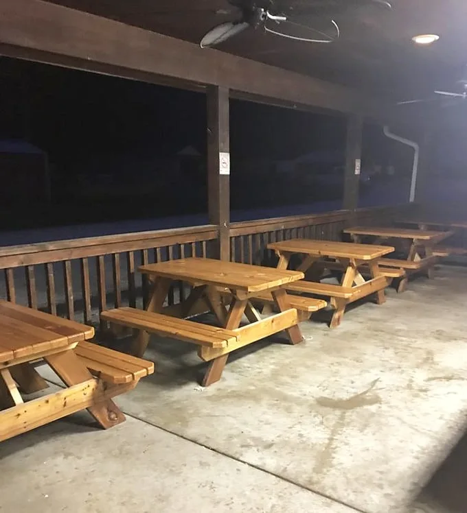 Nighttime dining with a view of... well, nothing but your food. Sometimes the best ambiance is no distraction at all.