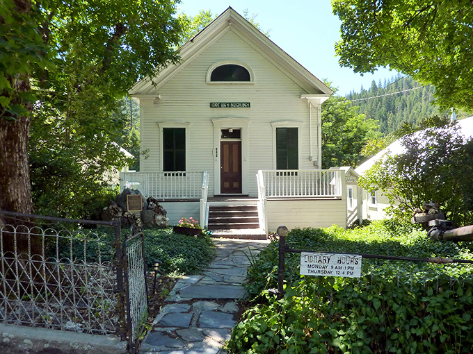 The charming Methodist Church stands as Downieville's spiritual anchor, its white clapboard simplicity a testament to the town's unpretentious character and enduring community spirit.