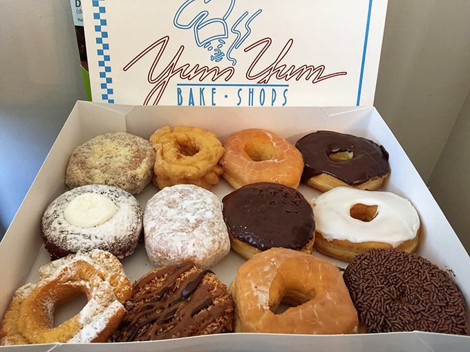 A dozen reasons to be the office hero – Yum Yum's signature white box reveals a carefully curated collection of Pennsylvania's finest fried dough creations.