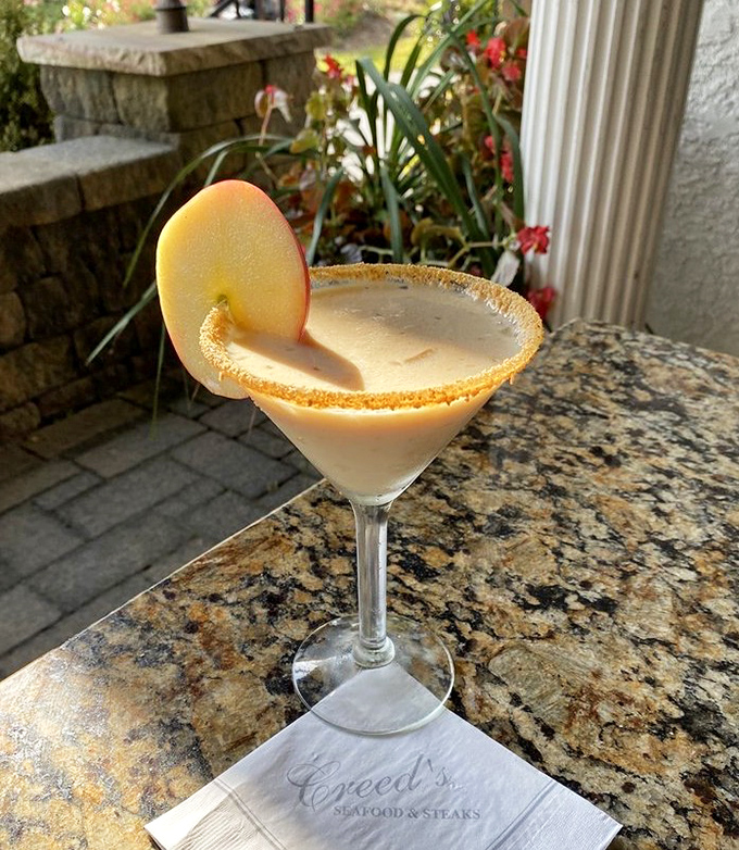 An apple pie martini that somehow captures autumn in a glass—proof that cocktails can be both nostalgic and sophisticated.