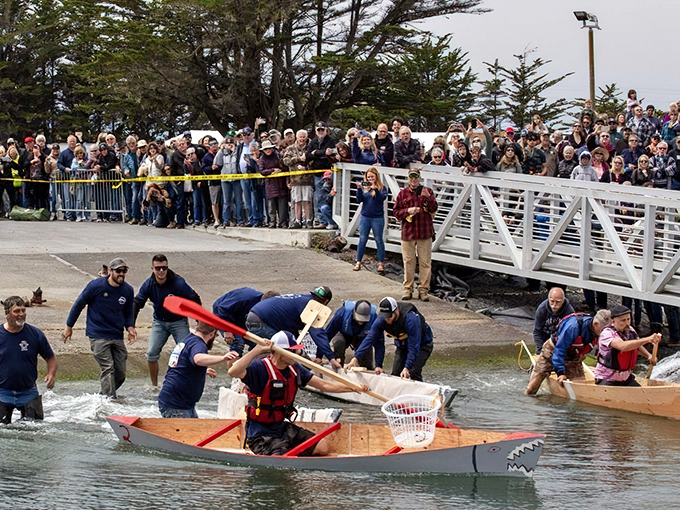 The Fisherman's Festival brings out competitive boat-building skills. These handcrafted vessels might not win beauty contests, but they float—mostly!