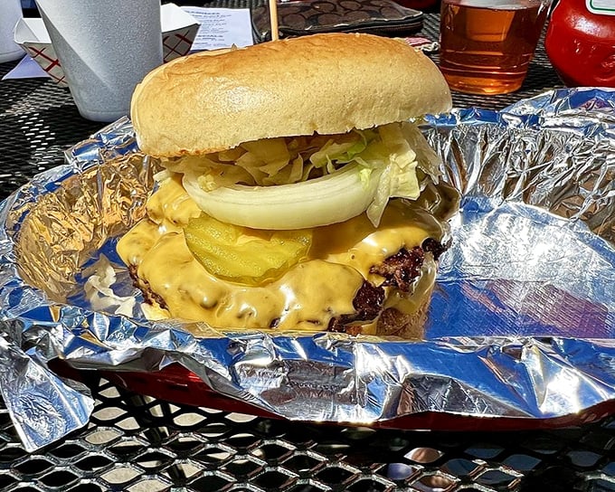 Cheese melting into beef like it's found its soulmate. This burger doesn't just satisfy hunger—it creates happiness.