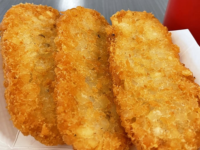 Hash browns so perfectly golden, they could double as currency in a breakfast-obsessed society.