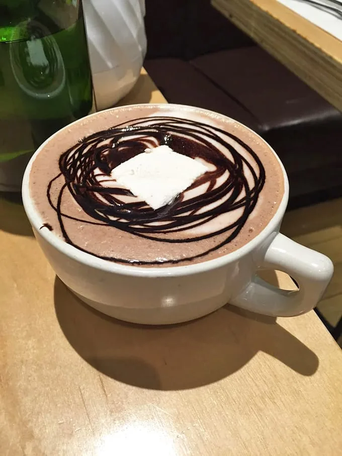 Hot chocolate that doesn't just warm your hands—it hugs your soul. Those chocolate drizzles aren't decoration; they're a promise.