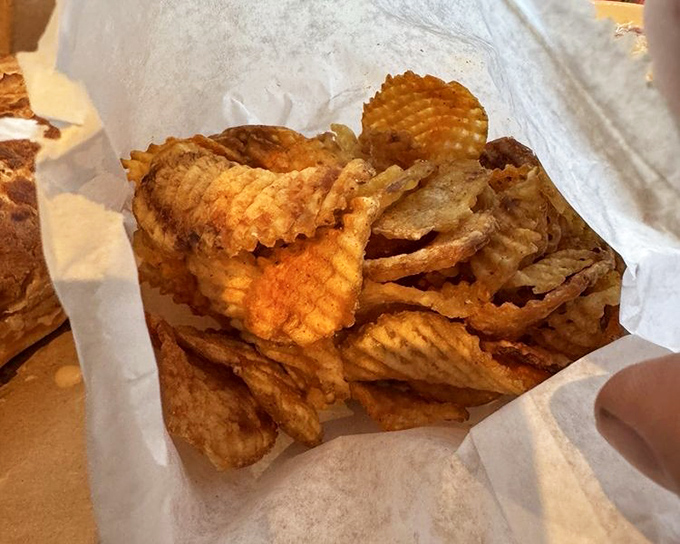 These aren't your average chips—they're waffle-cut works of art that make the perfect crunchy sidekick to sandwich stardom.