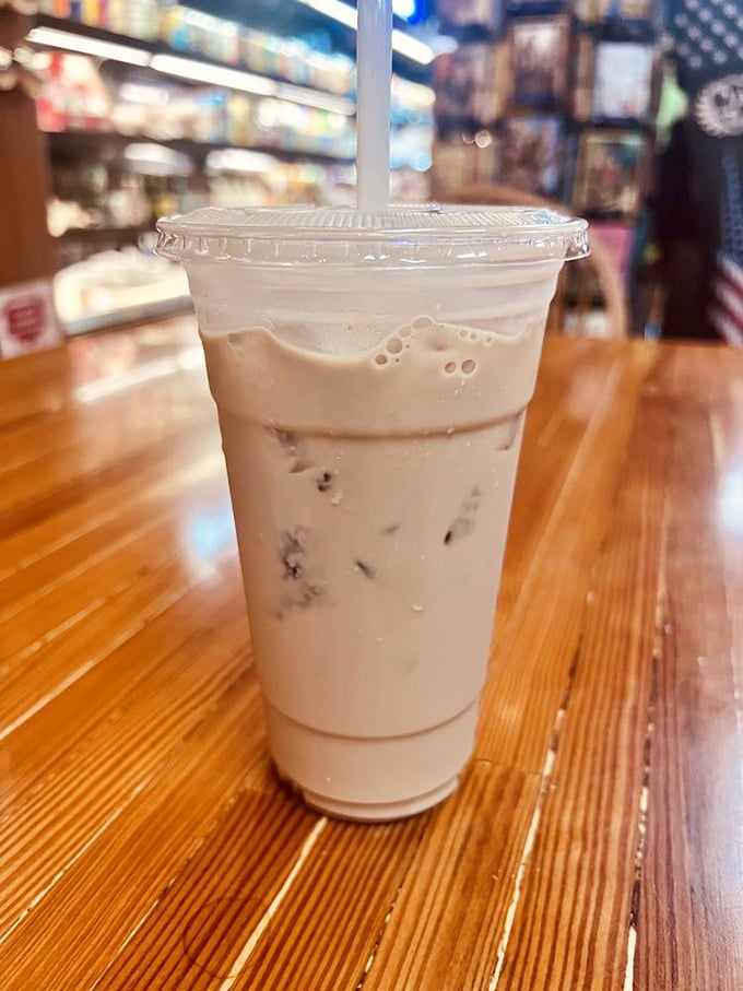 Coffee with benefits – the iced version provides both caffeine and cooling for the long drive ahead.