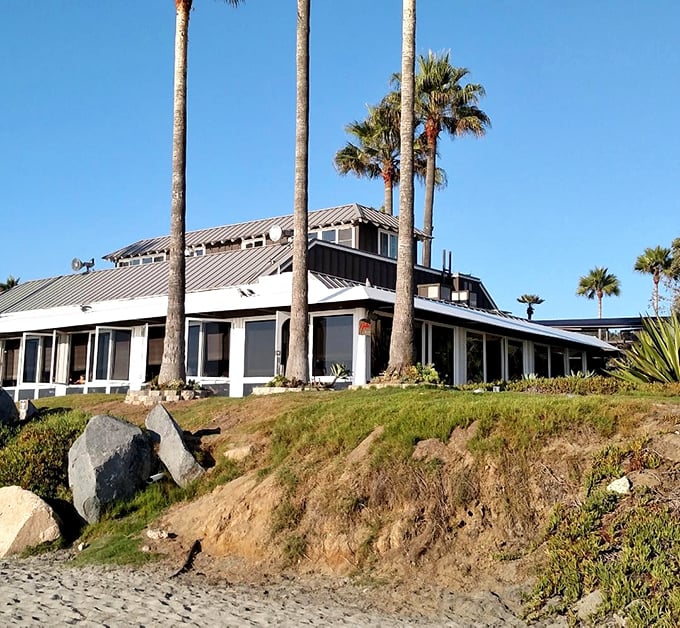 Jake's Del Mar sits so close to the water you might need to roll up your pants during high tide – oceanfront dining at its most literal.