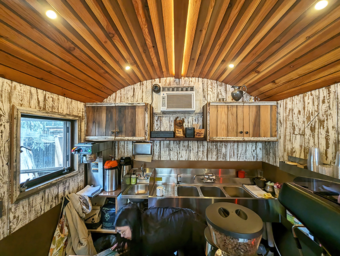 The kitchen may be compact, but culinary magic doesn't require square footage—just passion, skill, and a touch of mountain air.