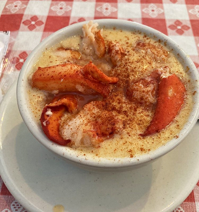 This lobster bisque doesn't just warm your stomach—it hugs your soul. Those tender chunks of lobster are like finding treasure in every spoonful.
