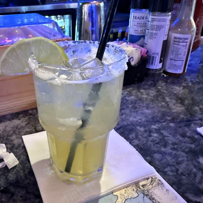 The margarita – lime-kissed and salt-rimmed – a liquid reminder that you're on Keys time now. Deadlines? What deadlines?