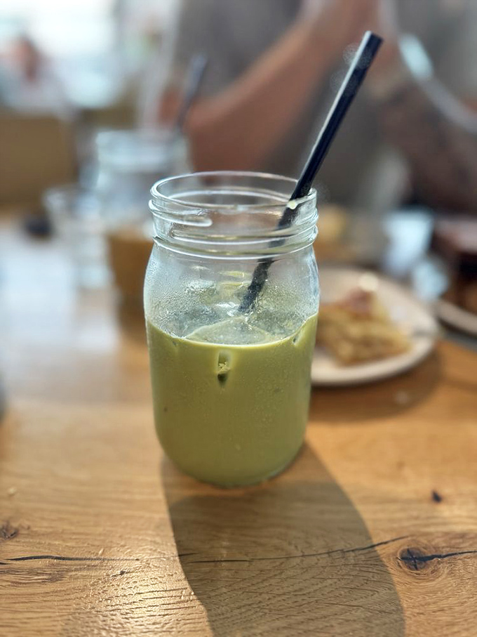 That vibrant green matcha in a mason jar isn't just a drink—it's a wellness moment disguised as an Instagram opportunity.