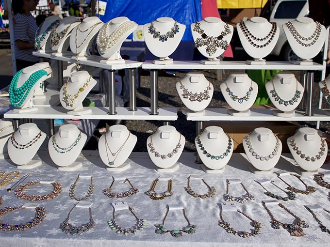 Jewelry displayed with the care of crown jewels. Each necklace tells a different story, waiting for the right person to continue its tale.