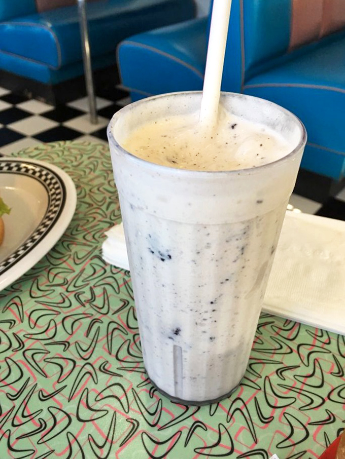 This Oreo shake isn't just a drink, it's a commitment—thick enough to require serious straw negotiations and worth every calorie.