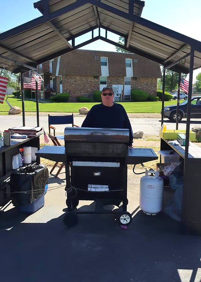 Where the magic happens—this outdoor kitchen churns out miracles wrapped in golden-brown coating daily.