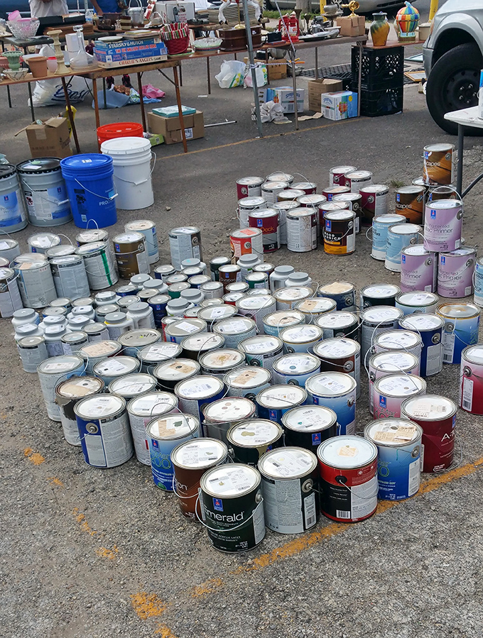 DIY dreams start here with this paint paradise – someone's home renovation project is just waiting in these perfectly arranged cans.