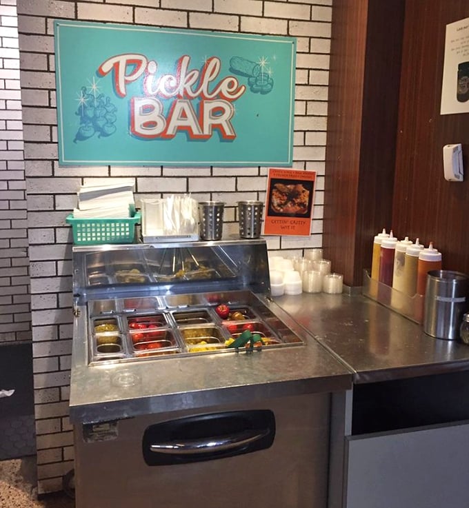 The Pickle Bar – where cucumbers go to fulfill their destiny and your sandwich finds its perfect tangy companion.