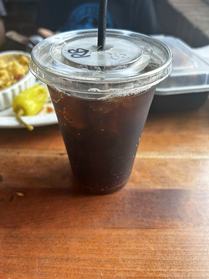 Root beer in a to-go cup: proof that sometimes the simple pleasures are the most satisfying. The perfect companion for that brisket sandwich you're taking home.