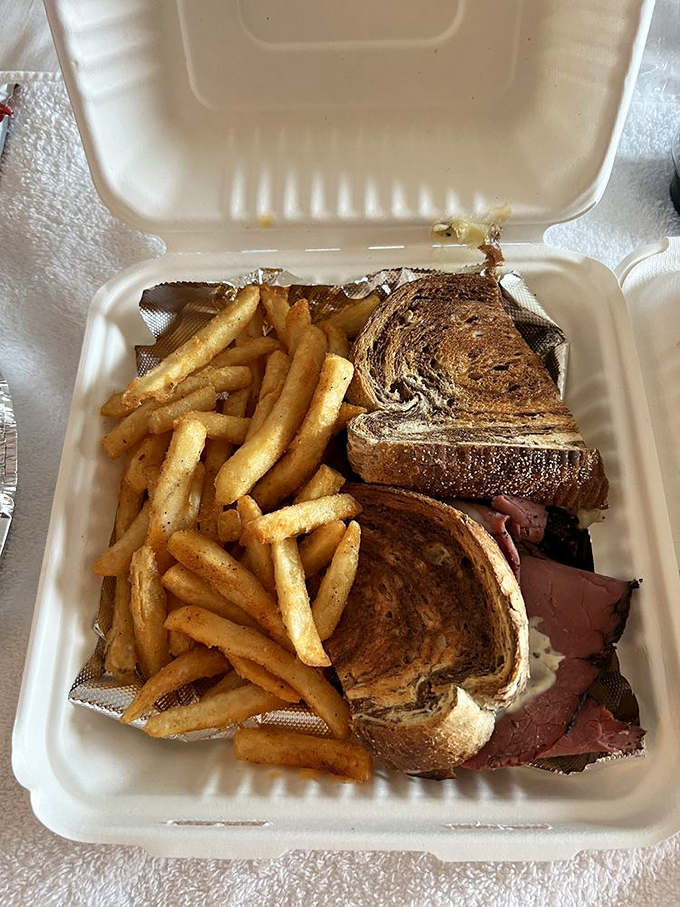 The perfect takeout doesn't exi—wait, is that a Reuben with extra fries? Some sandwiches are worth the wrinkled napkins.