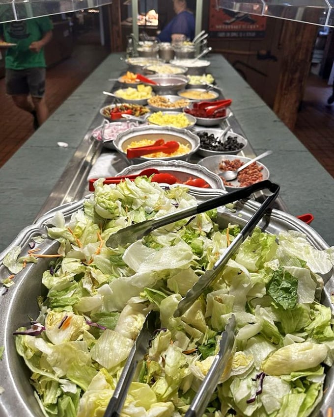 A salad bar that stretches to the horizon – the place where good intentions meet "but I should try everything just to be fair."