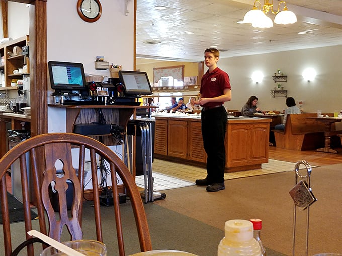 Service with a smile and efficiency that would make Henry Ford jealous. The staff moves with purpose while you contemplate a second helping.