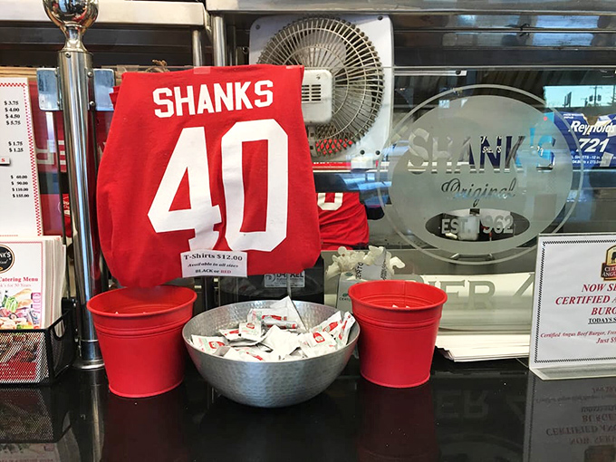 Shank's isn't just a place—it's a movement worthy of merchandise. That "40" jersey is the Philadelphia equivalent of rock band tour swag.