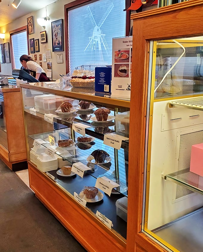 The pie case—where willpower goes to die. Each slice represents a perfect ending to your meal or the beginning of a beautiful friendship.