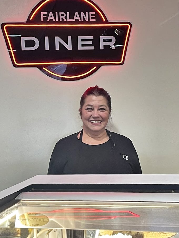The warm smile of diner staff tells you everything you need to know—you're not just a customer, you're part of the extended family.