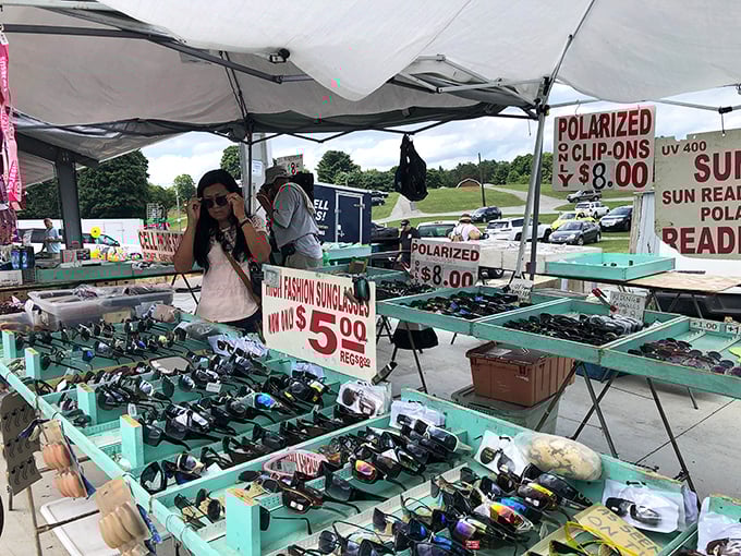 Designer shades at flea market prices mean everyone can look like a movie star.