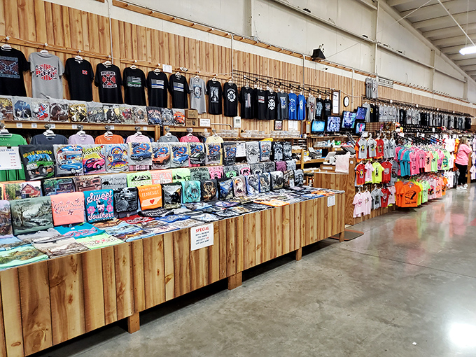 T-shirt nirvana where local pride meets vacation memories. The perfect place to find that conversation-starting shirt that'll make friends ask, "Where'd you get that?"