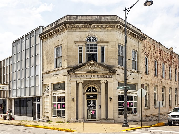 The Juvenile Shoe Corporation building stands as a testament to when architecture had something to say, even if it was just "I sell children's footwear."