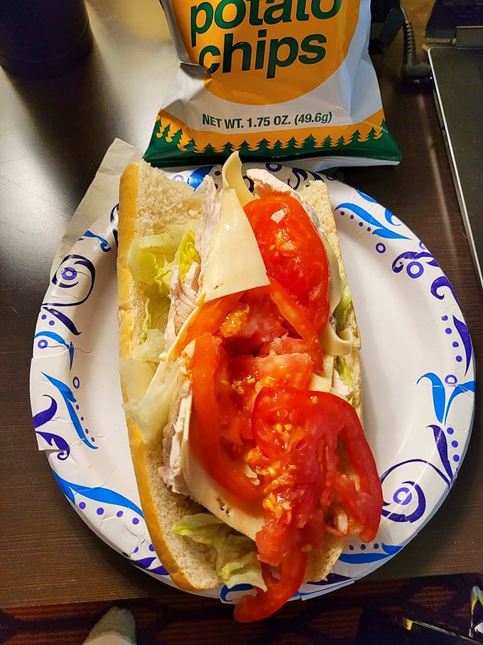 Turkey, cheese, and veggies on a roll – the working person's power lunch that won't put you to sleep at your desk by 2 PM.