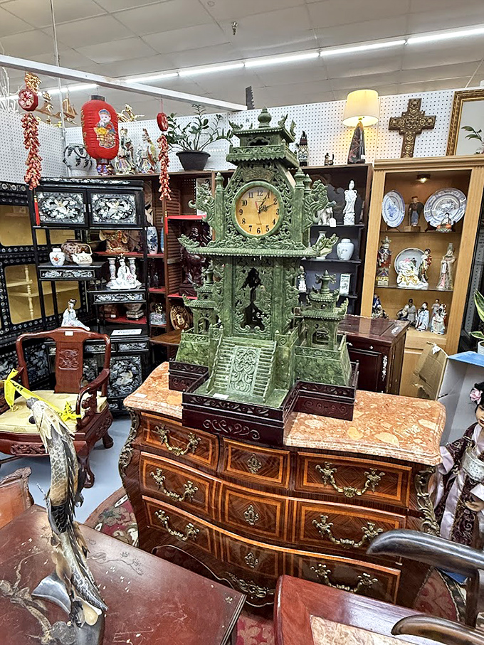 That jade clock isn't just telling time – it's a conversation piece that makes standard wall clocks look like they're not even trying.