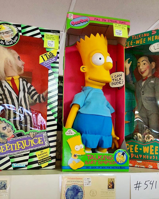 The '90s called and they're jealous you found this! Bart Simpson, Beetlejuice, and Pee-wee Herman—the holy trinity of vintage pop culture.
