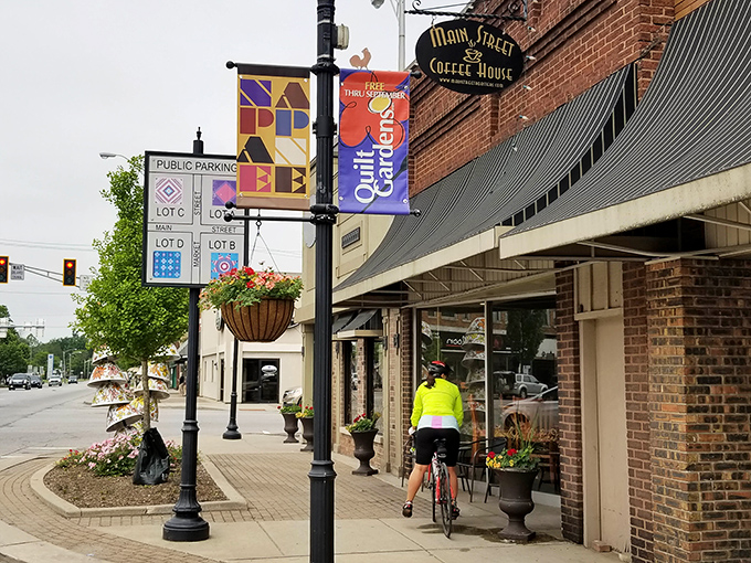 Cycling through downtown Nappanee offers the perfect pace to appreciate the town's charm—and work up an appetite for your next meal.