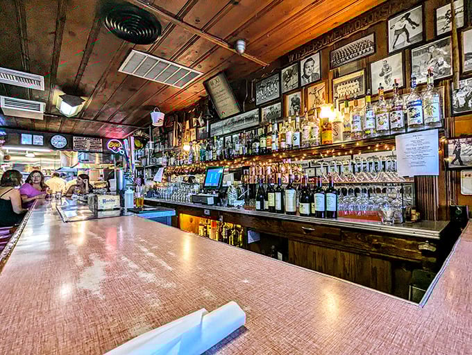 The bar at Luigi's isn't trying to be trendy—it's been perfecting the art of the perfect pour since before mixology was a career choice.