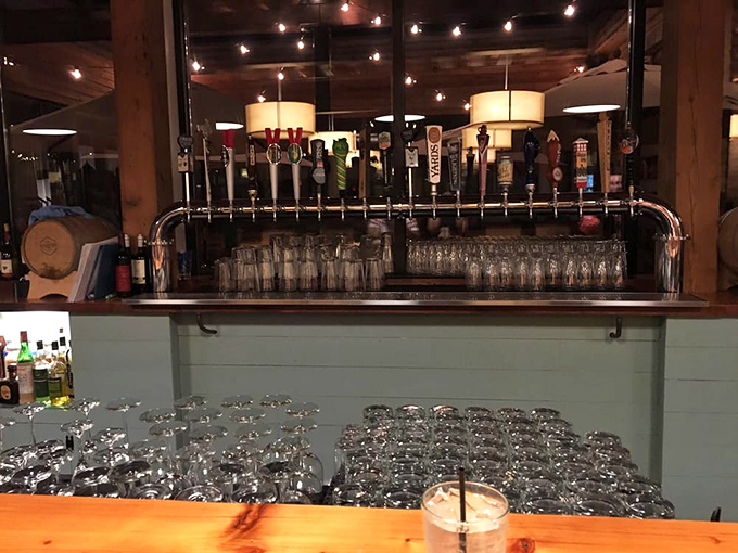 The tap lineup reads like a who's who of craft brewing, each handle promising a different journey for your taste buds.