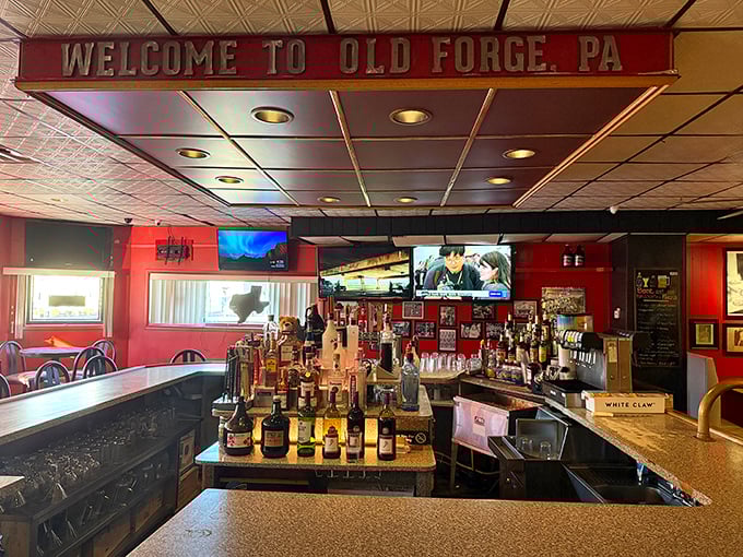 "Welcome to Old Forge, PA" isn't just a sign—it's an invitation to join a community that takes its pizza credentials seriously enough to claim world domination.