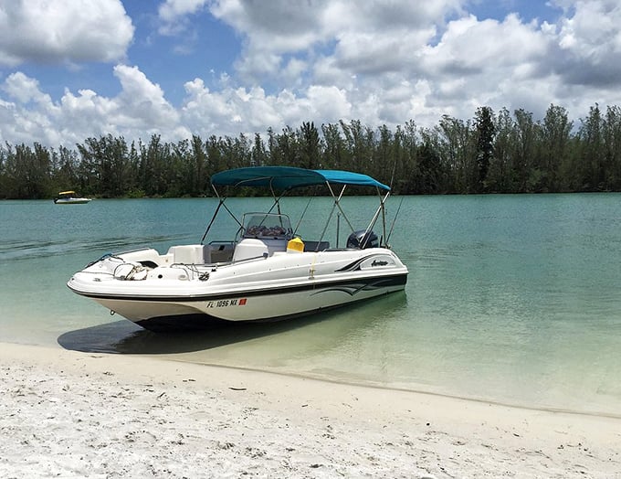 Your chariot awaits, gently kissing the shoreline. These shallow waters allow boats to beach directly, turning arrivals and departures into seamless adventures.