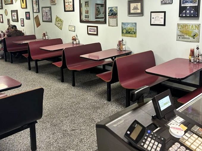 Red vinyl booths that have cradled Nashville's hungry souls for generations—from country music legends to everyday heroes just looking for perfect pancakes.
