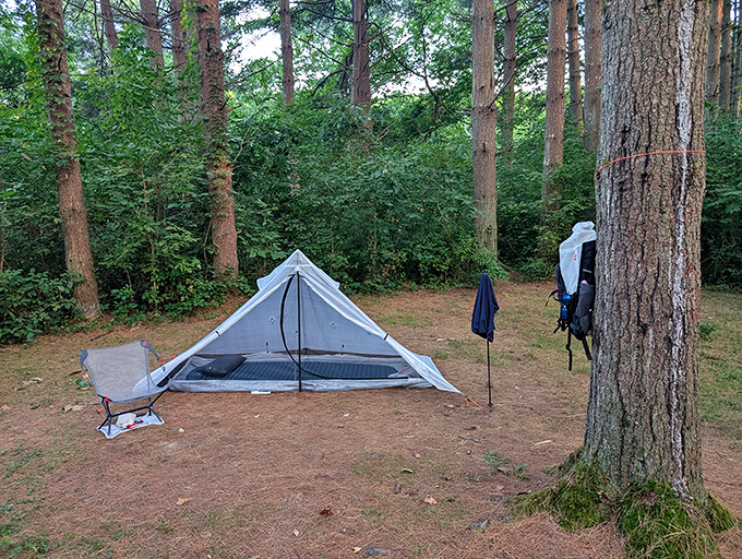 Minimalist camping at its finest—just you, a lightweight tent, and a million stars overhead. No resort can match this thread count.